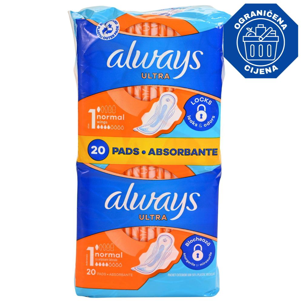 Always Ultra Normal 20 kom na akciji u trgovinama Vrutak