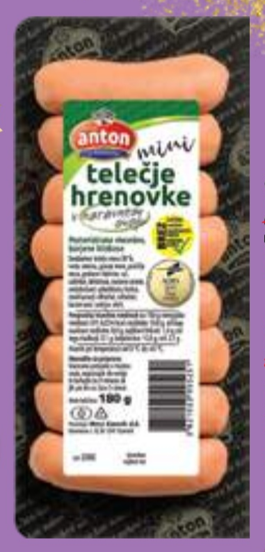 Mini telečje hrenovke 180g: Akcija (E.Leclerc)