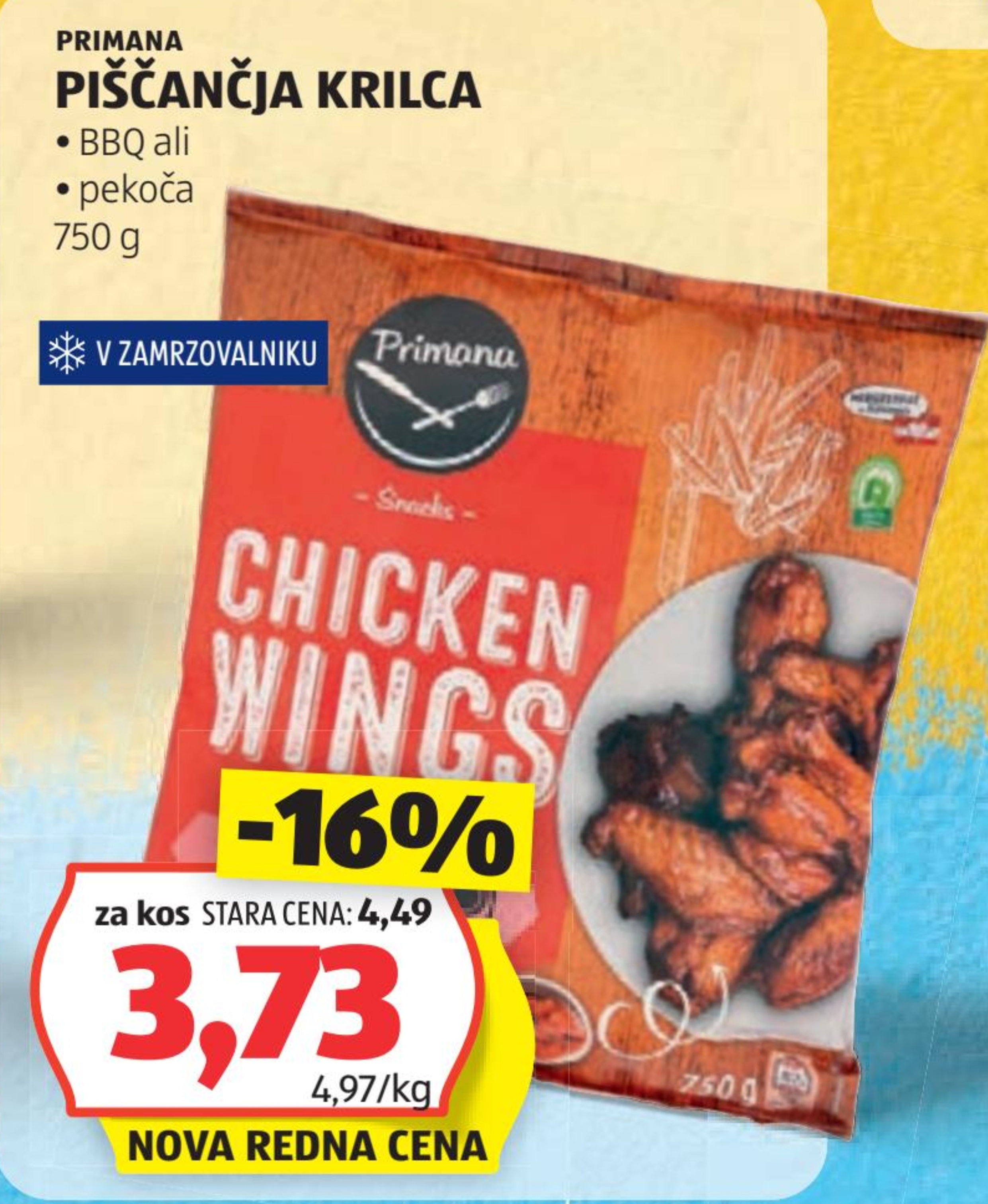 PRIMANA Piščančja krilca 750g: Akcija (Hofer)